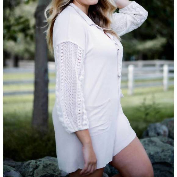 POL | Pants & Jumpsuits | New Pol Gone Apple Picking Romper In Cream ...